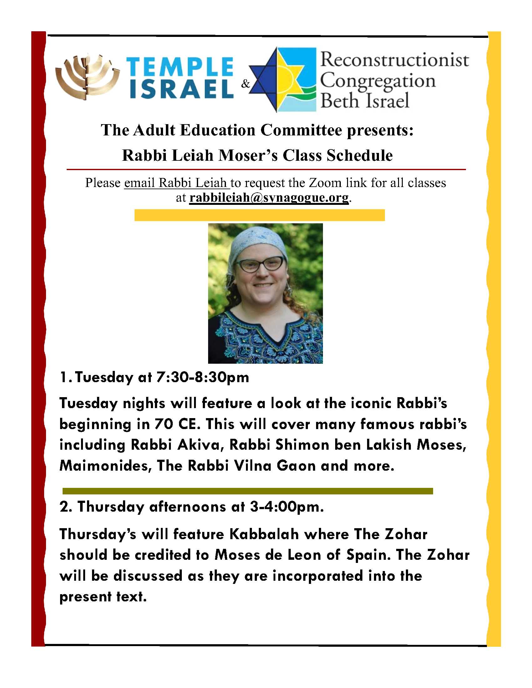 Rabbi Leiah – Rabbinical Who’s Who (Zoom only) | Temple Israel & JCC